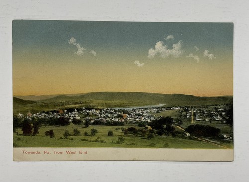 1911 Towanda from West End Bird's Eye View Pennsylvania Color Vintage ...