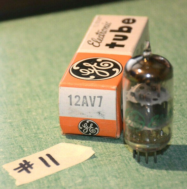 General Electric NOS 12AV7 Preamp Vacuum Tube Set of 2 Duet Made in USA ...
