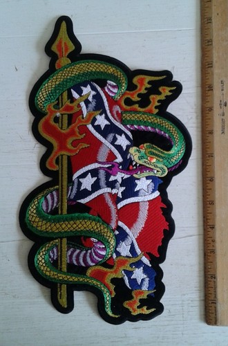 Snake Flag Back Patch Motorcycle Biker Vest Jacket Tattoo Art 7" x 12 ...