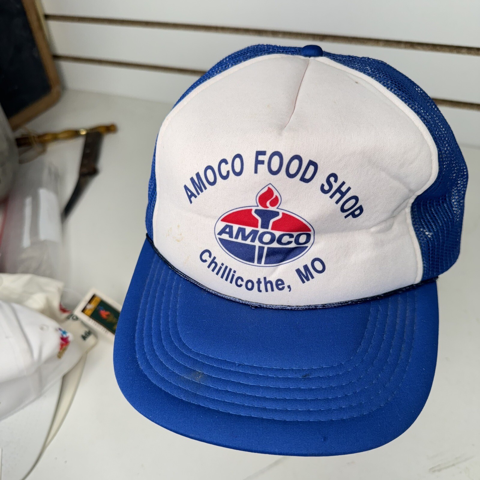 Vintage Amoco Food Shop Chillicothe MO Hat Snap Back Trucker OSFA White ...