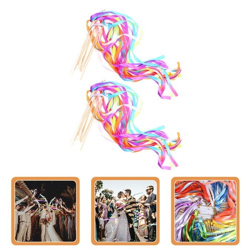 20 Pcs Ribbon Stick Child Wedding Wand Sticks Streamers Ornaments | eBay