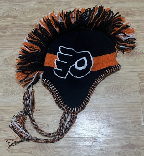 REEBOK HOCKEY NHL PHILADELPHIA FLYERS MOHAWK KNIT WINTER SKI FAN HAT ...