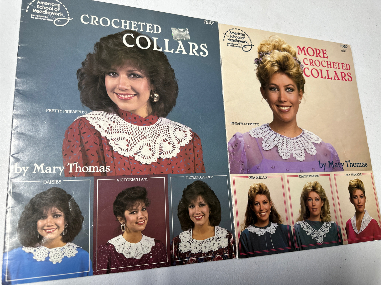 Lot of 2 Vintage Crocheted Collars Booklets by Mary Thomas EUC | eBay
