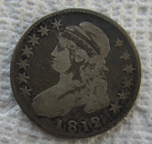 1812 Capped Bust Silver Half Dollar Rare Key Date Type Coin Fine ...