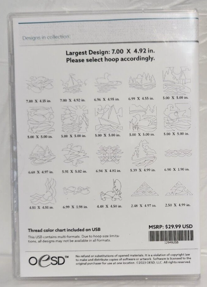 OESD Embroidery Designs USB #12949USB Premier Collection " Lake Life ...