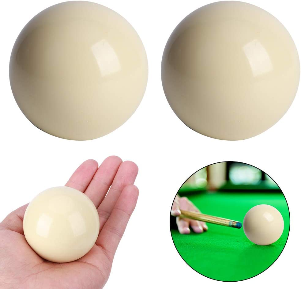 2Pcs 57.2Cm White Billiard Balls Snooker Pool Table Training Spot Cue ...
