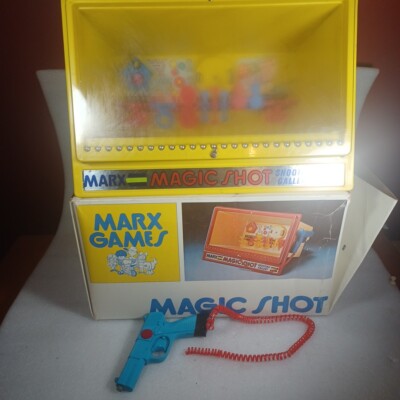 Vtg Shooting Gallery Marx Magic Shot w/ Plastic Toy Gun And Box 1974 ...