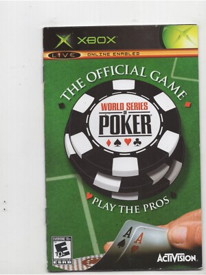 World Series Poker Original Xbox MANUAL ONLY Authentic Original | eBay