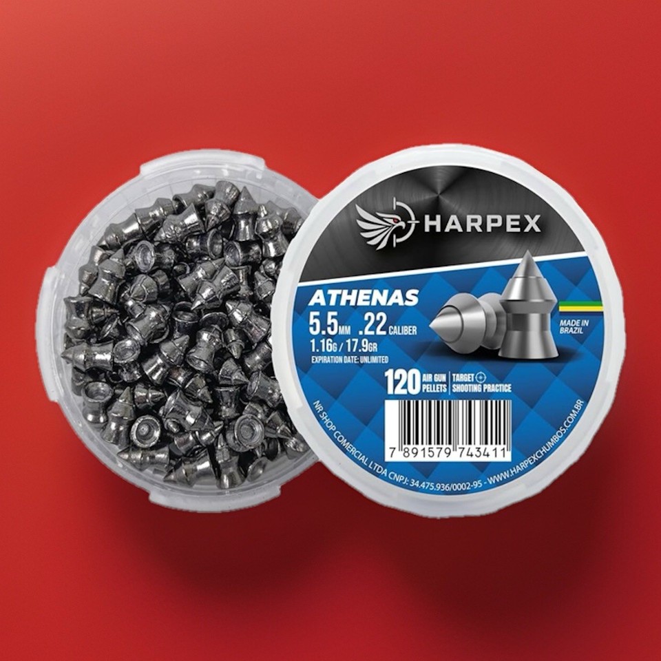 Brazil Harpex Athenas Drill Pellets .22 Cal Heavy Hunter Pointed Tipped ...