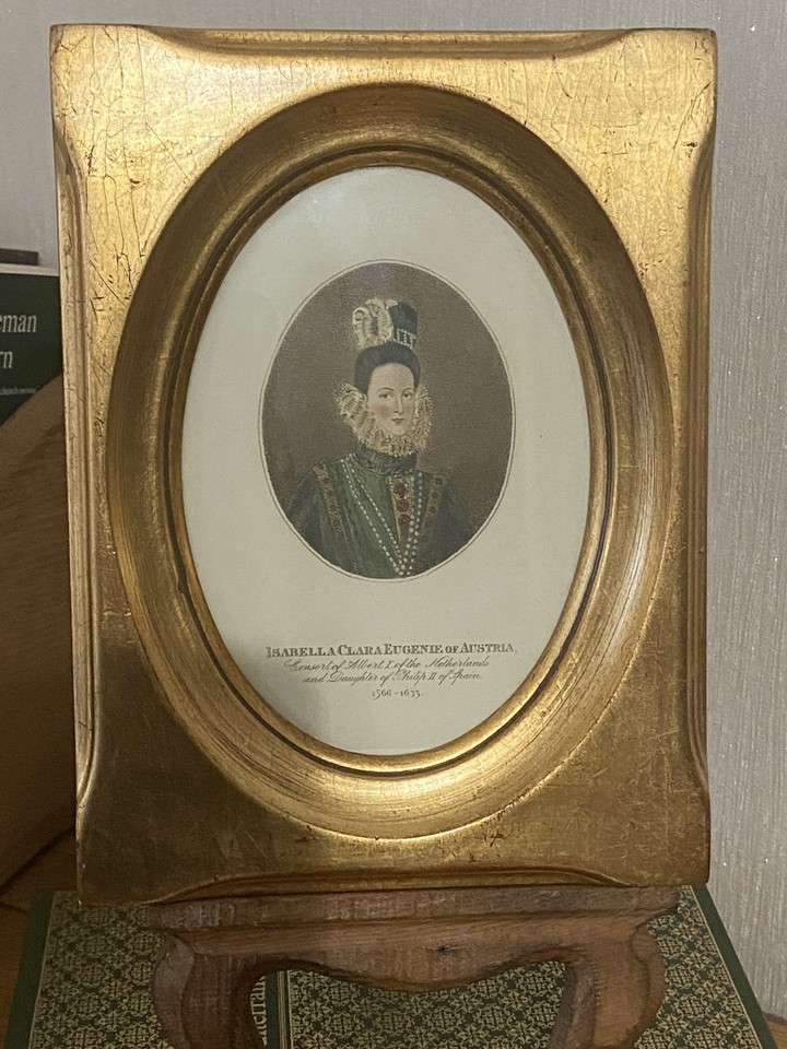 Gilded Portrait Miniature Print Of Isabella Clara Eugenie Of Austria ...