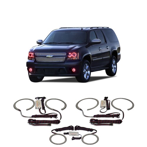 Bright Red Angel Eye Headlight & Fog Light Halo kit for Chevrolet Tahoe ...