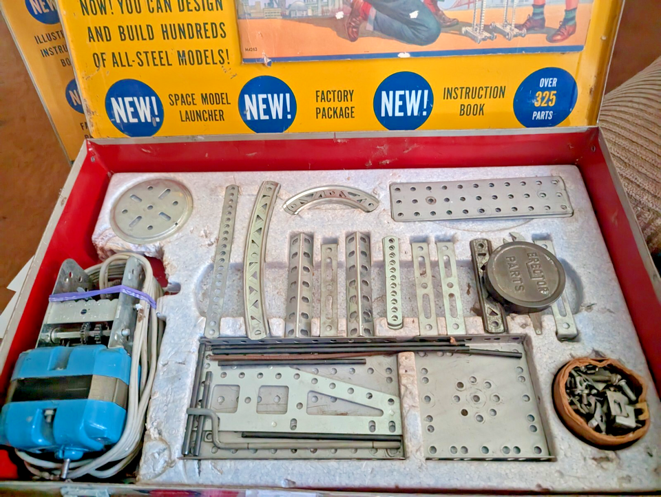 COMPLETE EARLY 6 1/2 ROCKET MODERN LITHO 10053 A.C. GILBERT ERECTOR SET ...