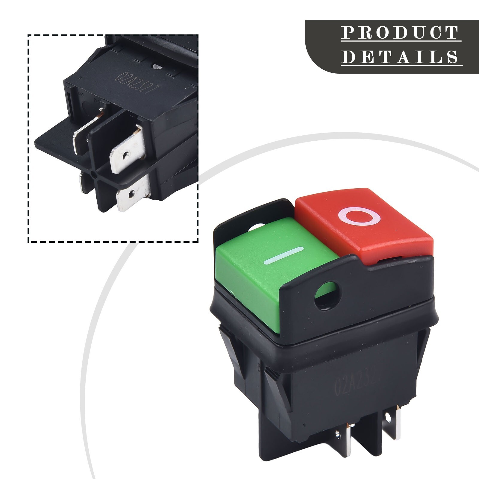 HY52 250V 12A 5 Pin Silver Electric Button Switch with Rectangle Shape ...