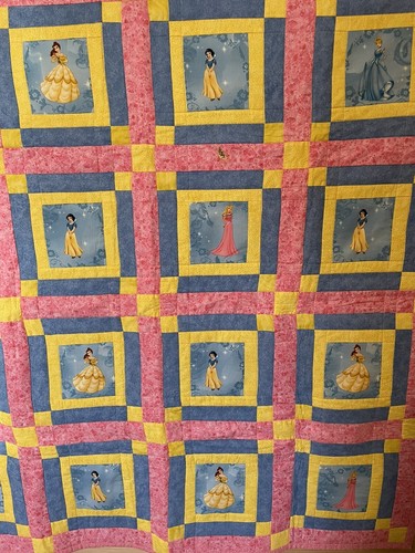 New Amish Hand Made 49” x 48” Pink/Princess Comforter Quilt front/back ...