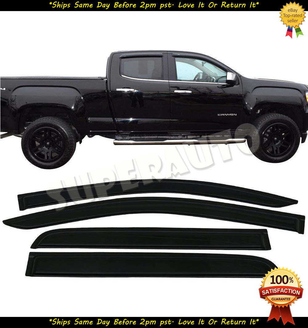 Fits 2015-18 Chevy Colorado+GMC Canyon 4pcs Acrylic Window Visors Guard ...