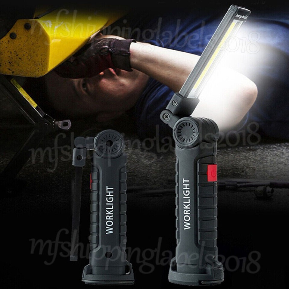 Rechargeable LED COB Work Light Magnetic Base Super Bright Flashlight ...