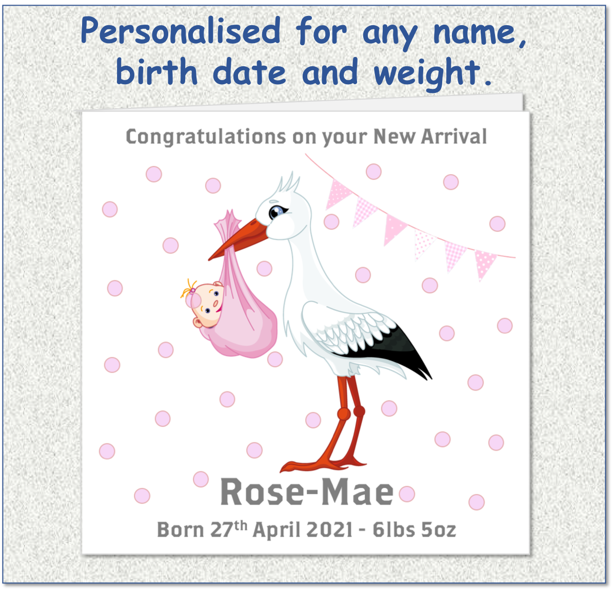 Stork With Baby Pink Invitations Special Delivery A New Baby Girl