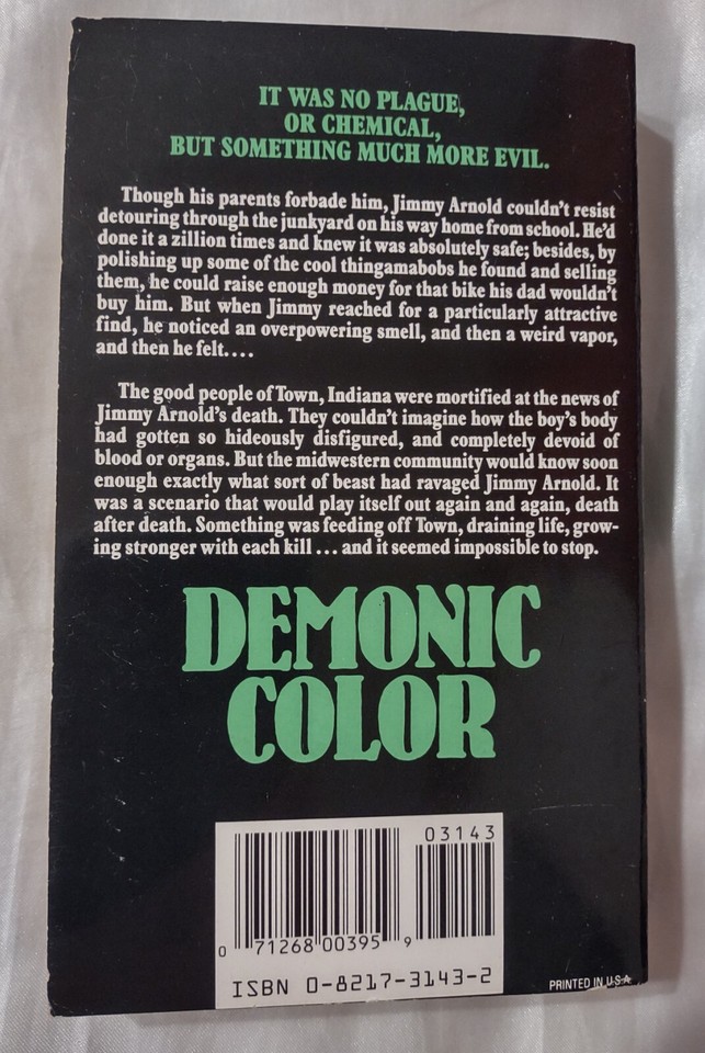 DEMONIC COLOR by PAULINE DUNN=OCT 1990 1st ZEBRA HORROR PB=OCCULT ...