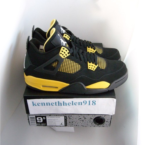 NEW 2012 NIKE AIR JORDAN IV 4 RETRO THUNDER BLACK YELLOW 308497-008 ...