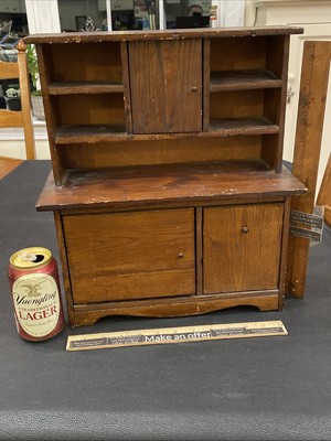 Antique Salesman Sample Hoosier Kitchen Cabinet Cupboard Hutch Oakwood ...