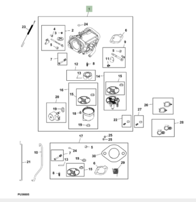 Genuine John Deere X166 Ride On Mower Carburettor AUC14748 | eBay