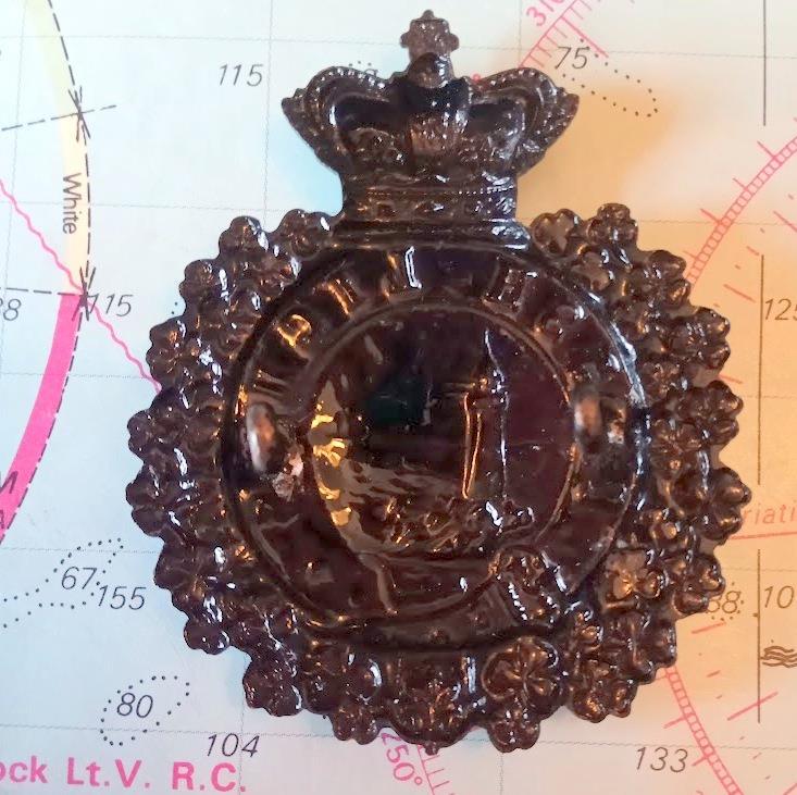 Old Vintage Black Night Metal Irish Lights Lighthouse Keepers Cap Badge ...