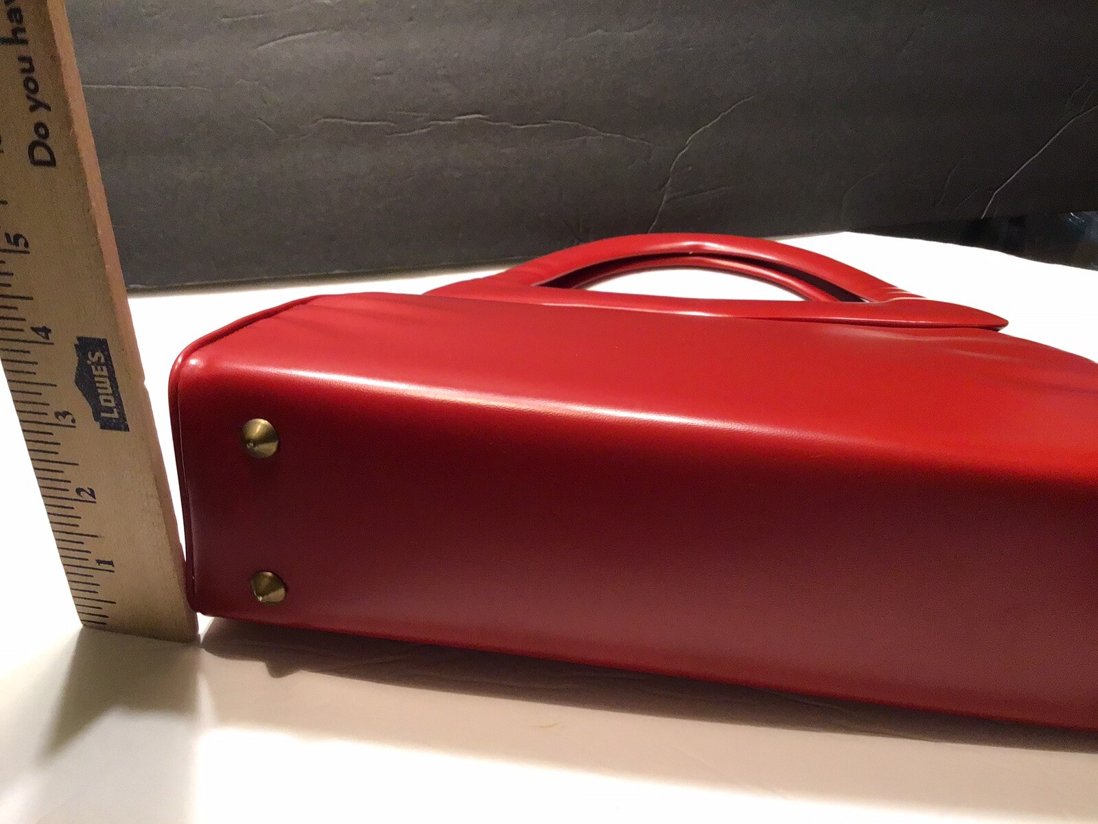 Vintage Verdi Purse / Handbag Red Faux Leather With Gold Hardware ...