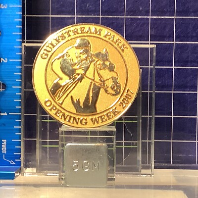 The Miam herald Gulfstream Park Opening week Challenge Coin Gold Tone ...