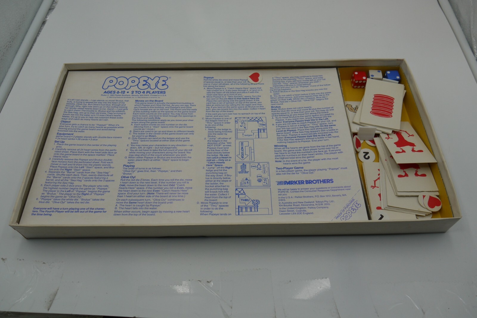 Parker Brothers 1983 Popeye BOARD GAME COMPLETE | eBay