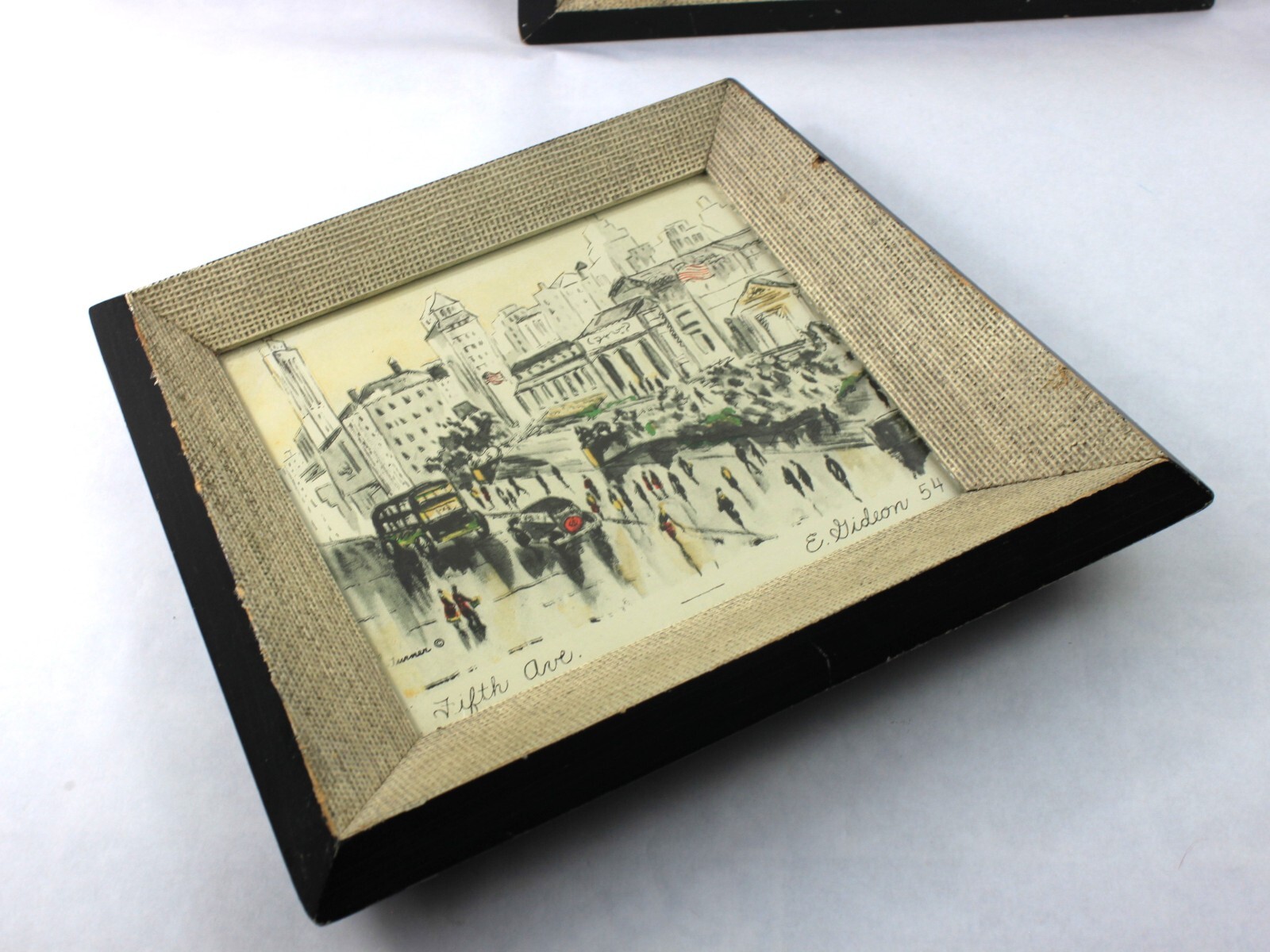 1950s E Gideon Impressionist Lithograph Set Fifth Ave Washington Sq ...