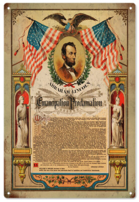 ABRAHAM LINCOLN EMANCIPATION PROCLAMATION 18" HEAVY DUTY USA METAL ...
