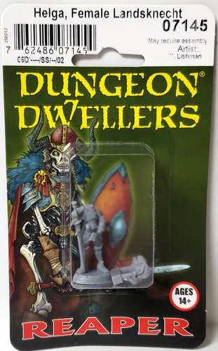 HELGA, FEMALE LANDSKNECHT Reaper Miniatures Bones USA Dungeon Dwellers ...
