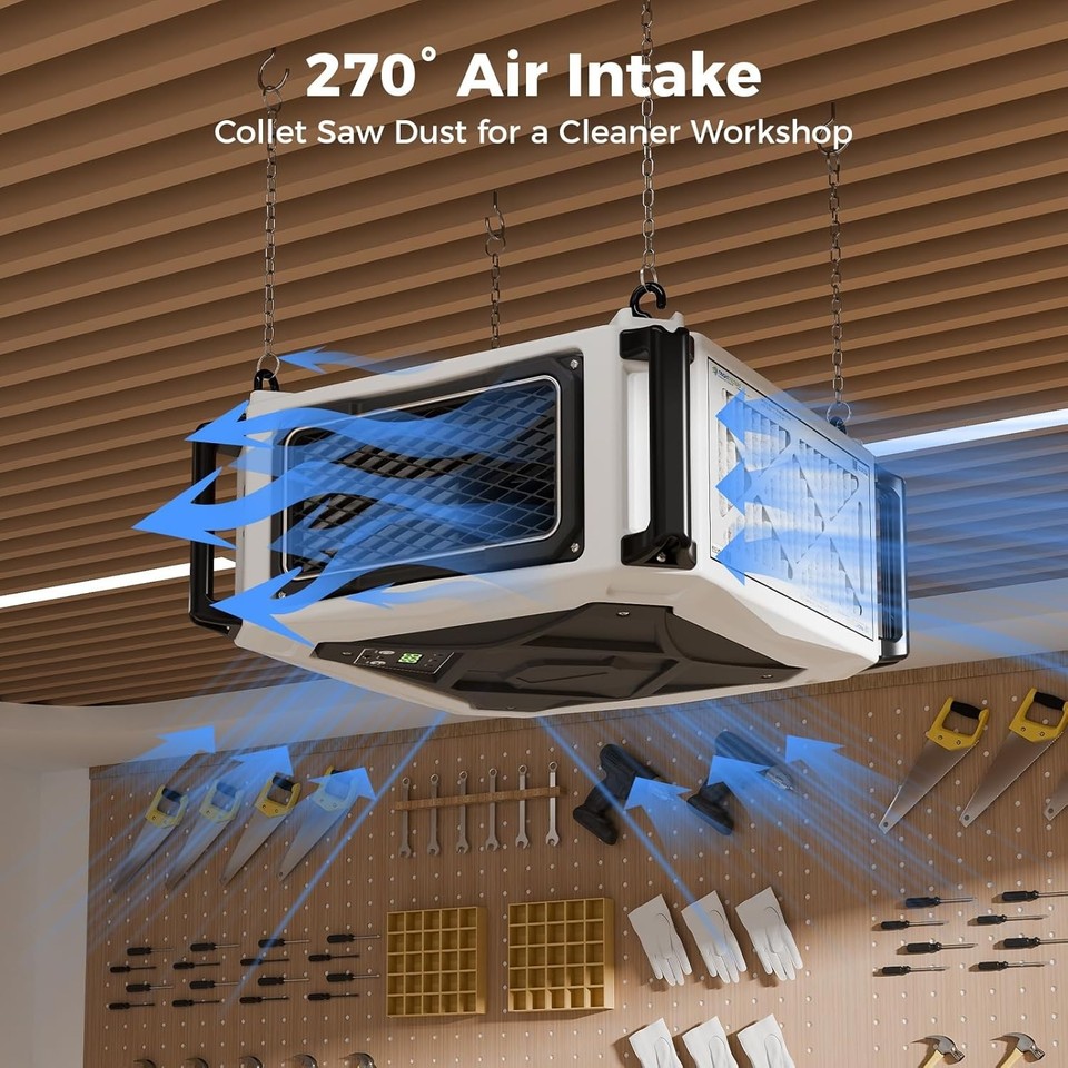 ALORAIR 270° Intake 780CFM Air Filter Ionizer Vortex Fan Air Purifier w ...