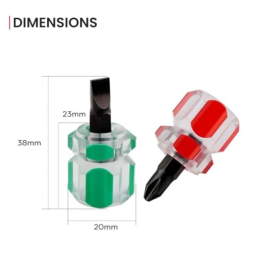 Mini Ultra Short Stubby Screwdriver Set 2 Pieces 1 Green,red ...