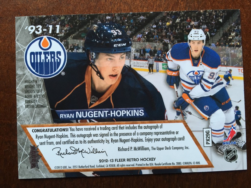 2012-13 Fleer Retro Auto Ryan Nugent-Hopkins Autograph | eBay