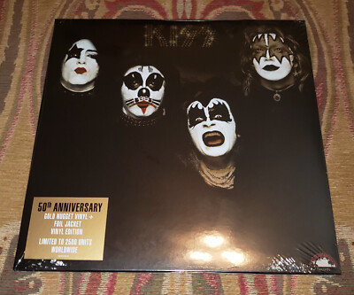 KISS Debut Album 50th Anniversary GOLD Vinyl LP (Shipped in Mighty ...