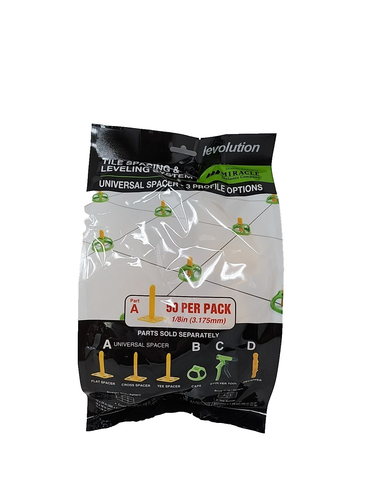 Levolution Flat Spacer Part A Tile Leveling 50 Pack 1/8" LOT OF 5 Case ...