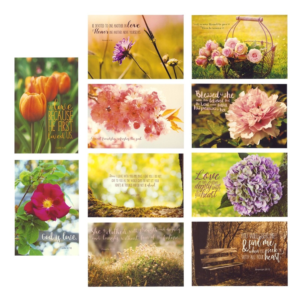 40 Pack Blank 4x6 Bible Verse Postcards, Inspirational Quotes from ...
