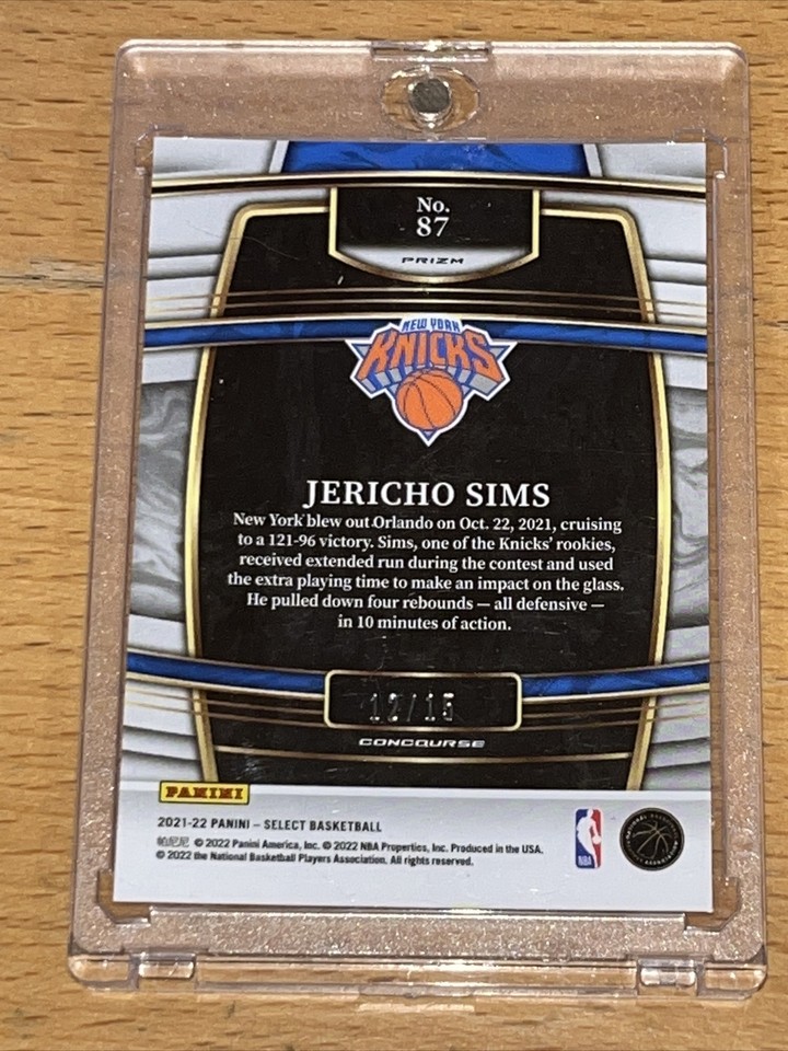 Jericho Sims 2021 Select Neon Orange Pulsar Prizm Rookie RC #12/15 SSP ...