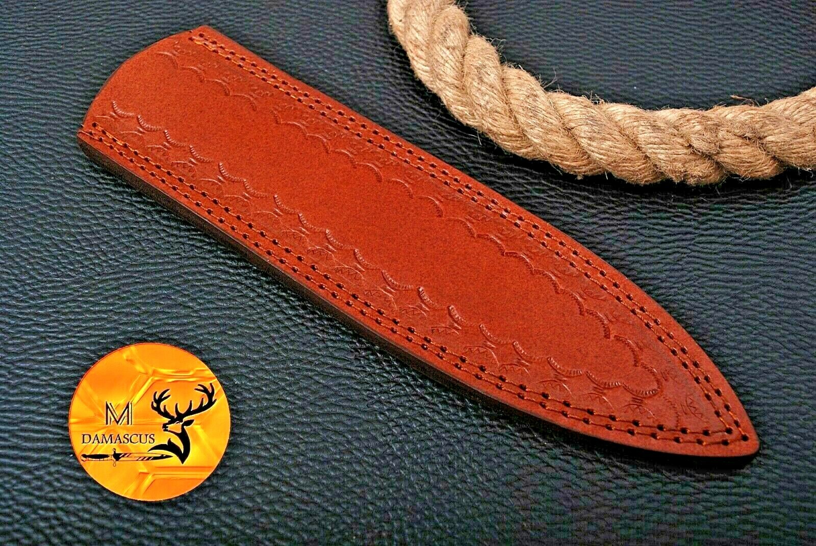 9.5" CUSTOM HANDMADE PURE COW LEATHER SHEATH FOR FIXED BLADE KNIFE EDC ...
