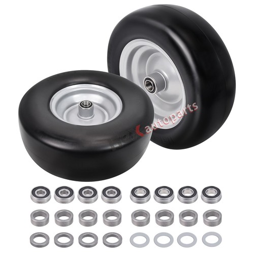 2 PCS Premium 11x4.00-5 Flat Free Tire Wheel for Lawn Mowers & Zero ...