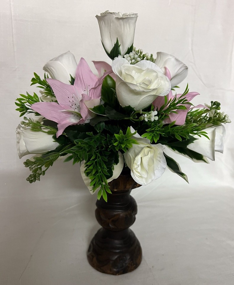 guest table Arrangement ivory rose baby pink lily gyp Artificial ...