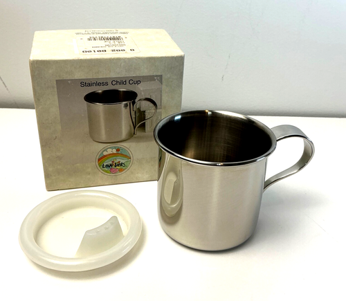 ONEIDA Silversmiths STAINLESS STEEL BABY CHILD CUP "LOVE LASTS" 1990 in ...