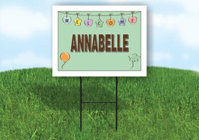 ANNABELLE WELCOME BABY GREEN 18 in x 24 in Yard Sign Road Sign with ...