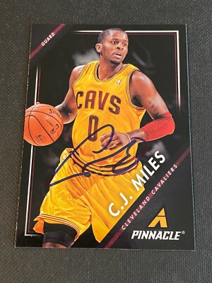 CJ Miles Signed 2013-14 Panini Pinnacle Card Auto Cavaliers Cavs ...