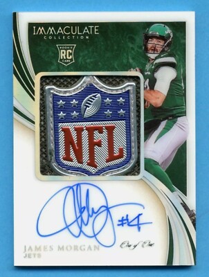 2020 James Morgan 1/1 Panini Immaculate RC NFL Shield Logo Rookie Patch ...