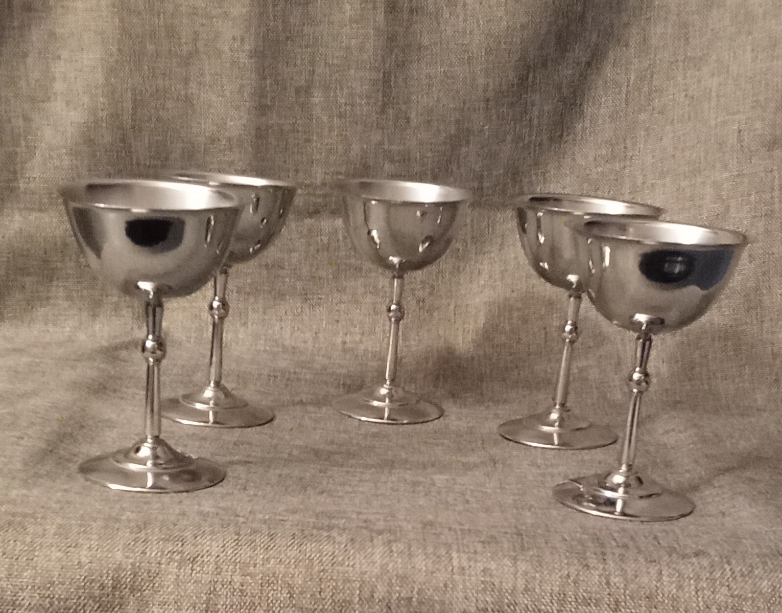 Set Of Five (5) Vintage Metal Goblets | eBay