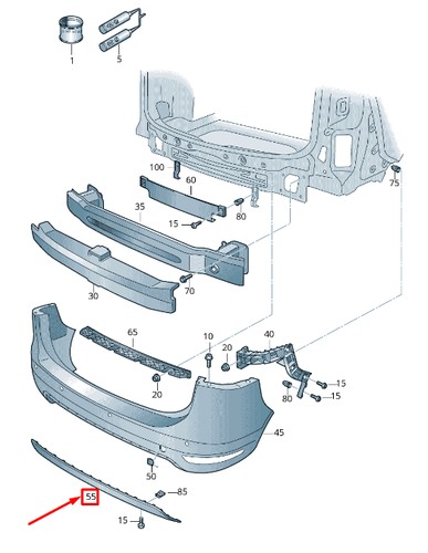 VW SHARAN 7N Rear Bumper Spoiler 7N0807521C9B9 NEW | eBay