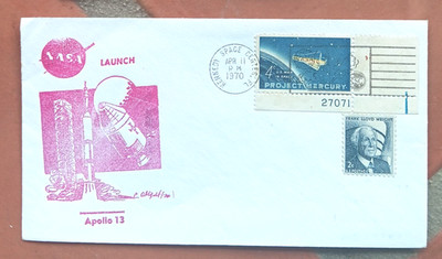 SPACE APOLLO 13 LAUNCH KENNEDY SPACE CENTER APRIL 11 1970 NASA COVER ...