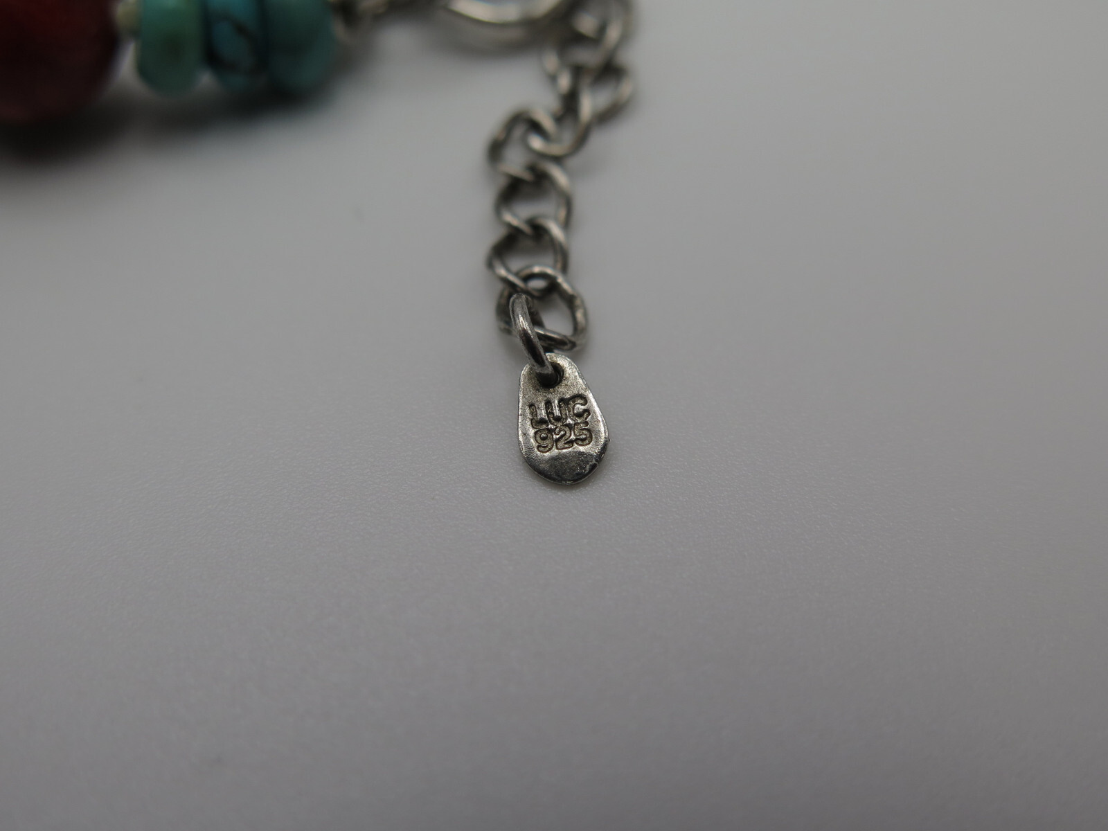 Lucas Lameth LUC 925 Sterling Silver Turquoise & Red Coral Thick Bead ...